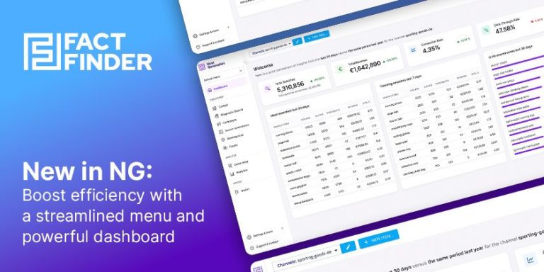 New in NG: streamlined menu and powerful dashboard
